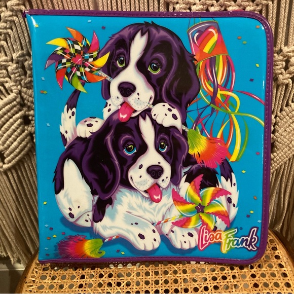 Lisa Frank | Office | Vintage Lisa Frank Dog Zip Up School Folder ...